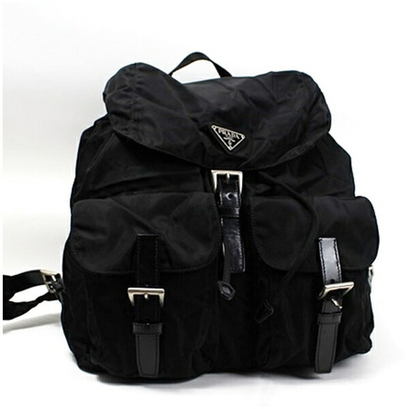 Prada | Bags | Prada Rucksack Nylon X Plate Messenger Backpack Black ...